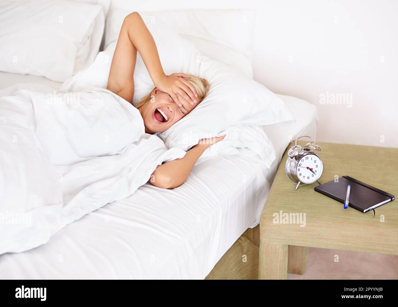 Sleepy woman waking up hi-res stock photography and images - Alamy