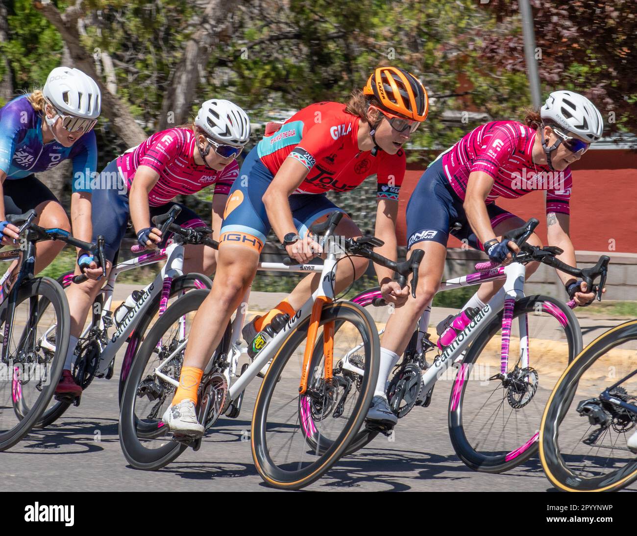Tour of the Gila 2023 - Austin Killips, in the red leaders' jersey is ...