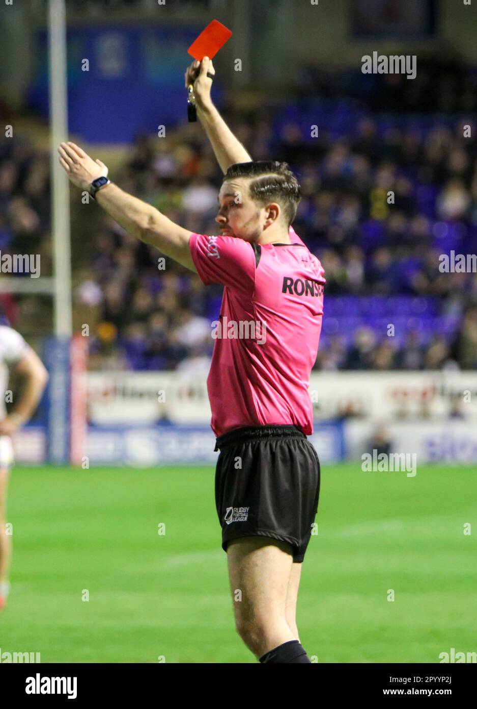 Warrington, Cheshire, England 5th May 2023. Rugby league Referee Marcus ...