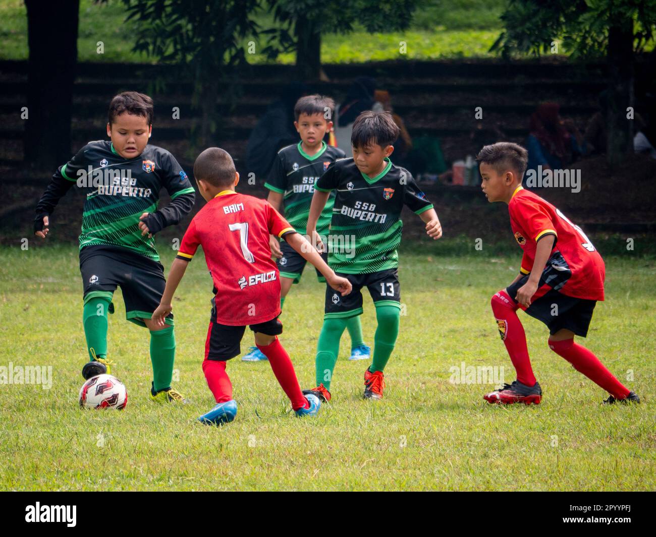 Jakarta, Indonesia-April 29, 2023: Group of asian children playing ...