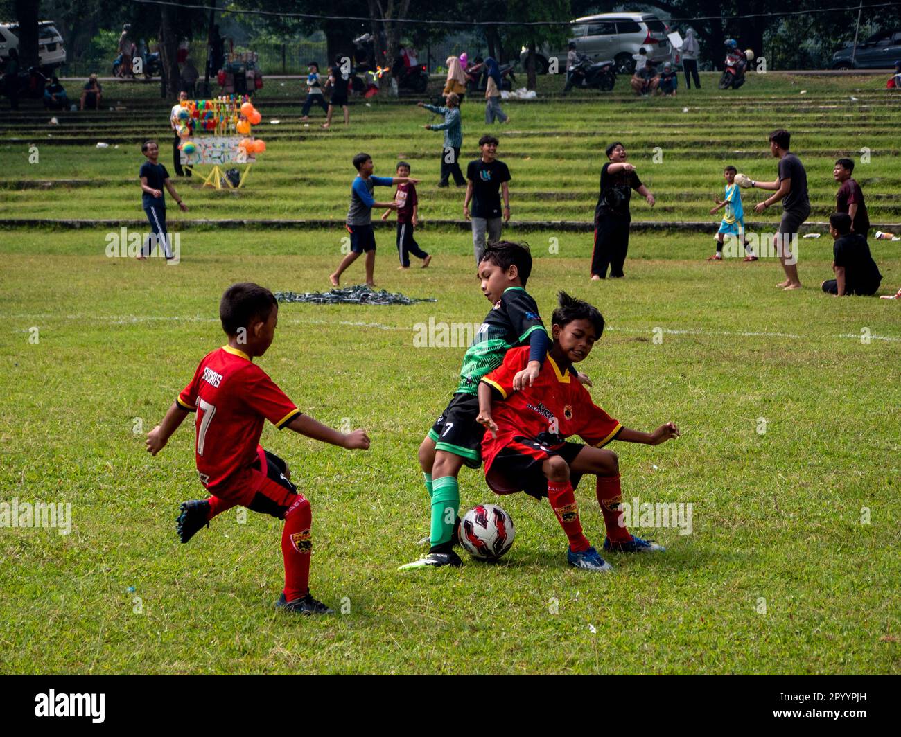 Jakarta, Indonesia-April 29, 2023: Group of asian children playing ...
