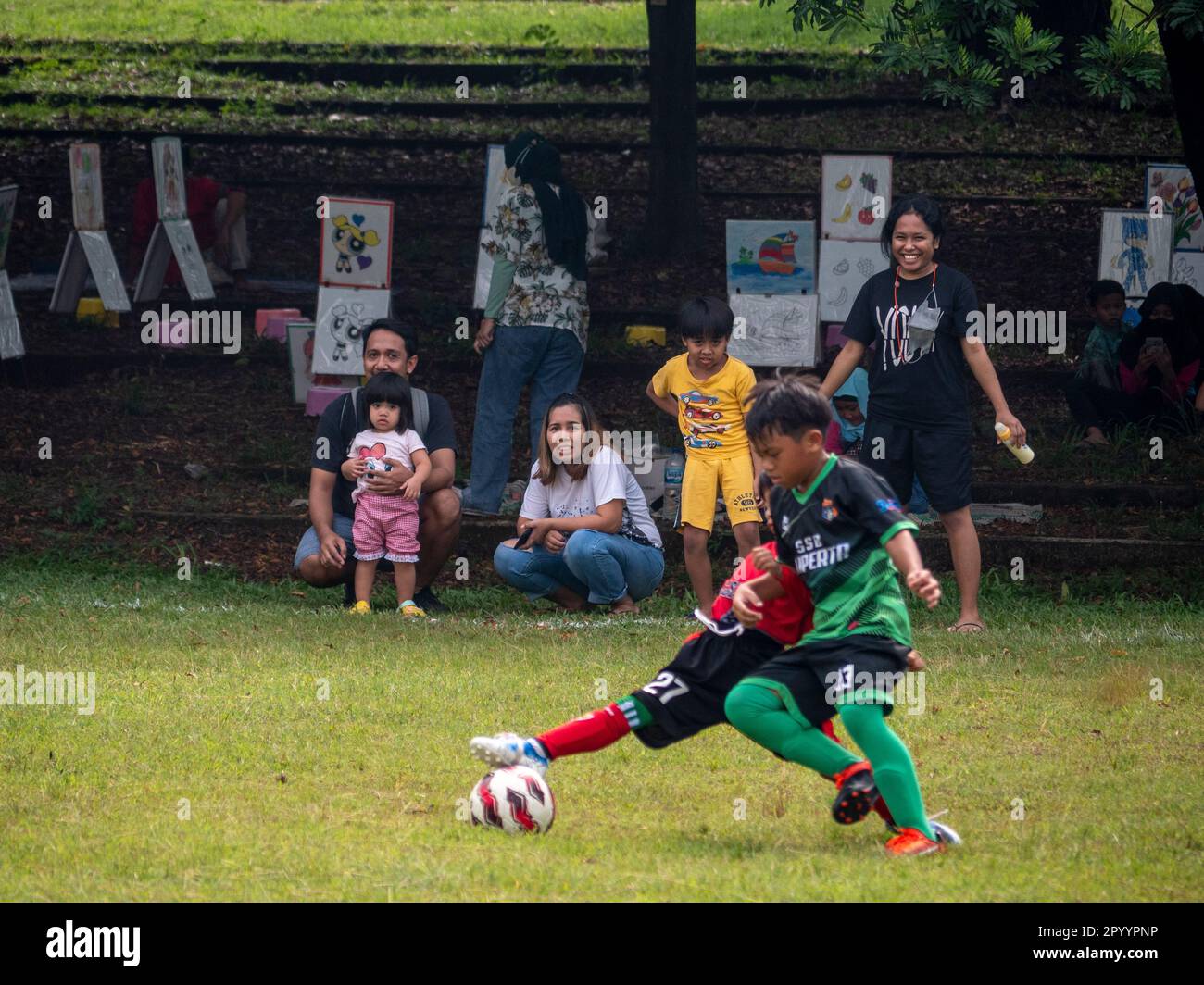 Jakarta, Indonesia-April 29, 2023: Group of asian children playing ...