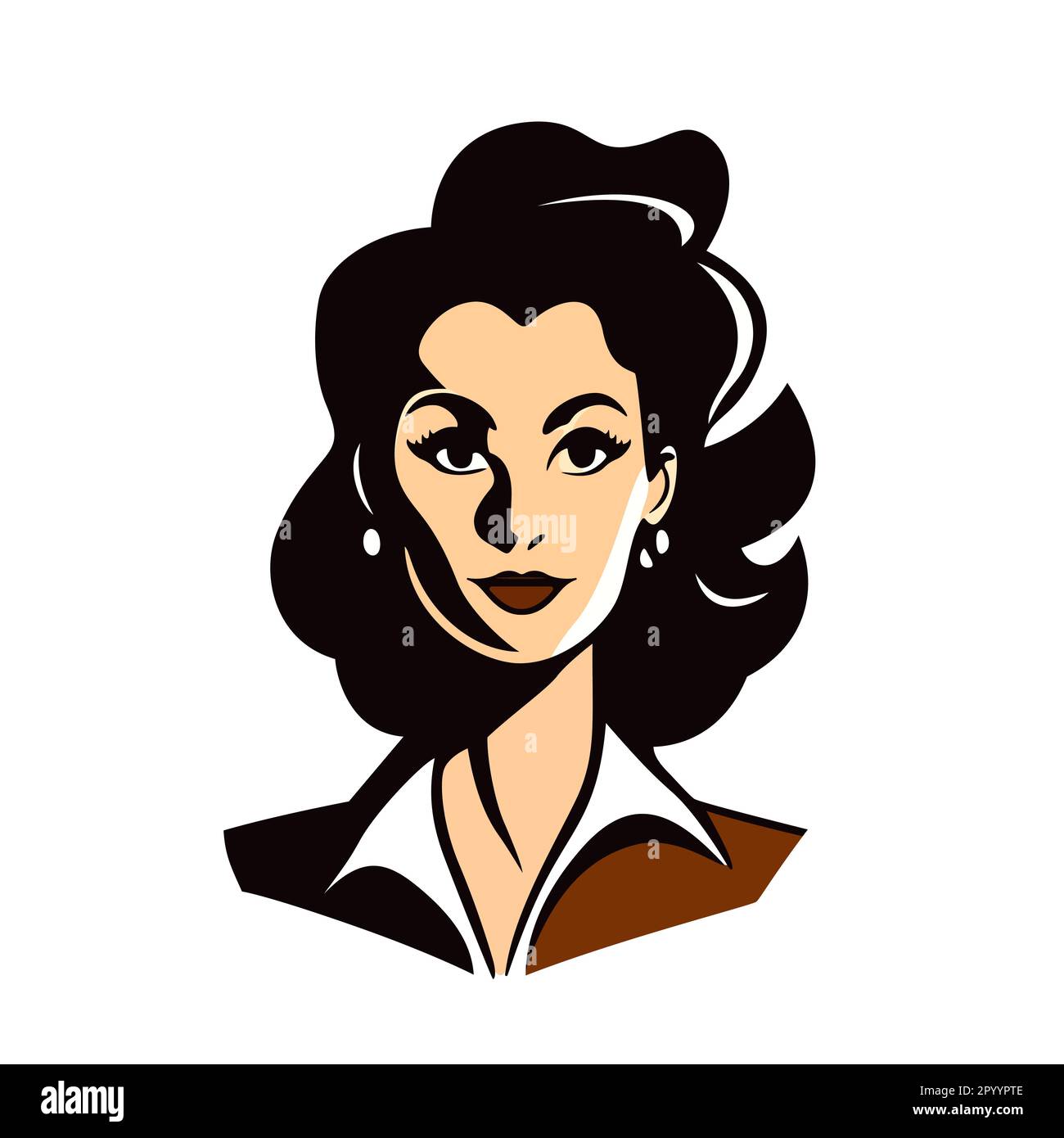 Business woman avatar illustration. Simple cartoon user portrait. User ...