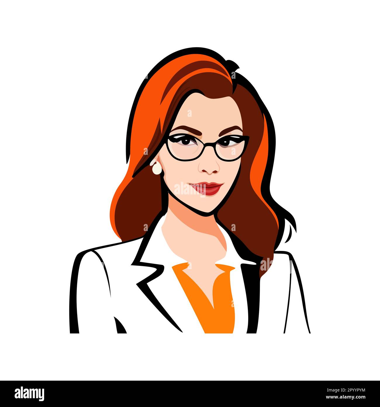 Business woman avatar illustration. Simple cartoon user portrait. User ...