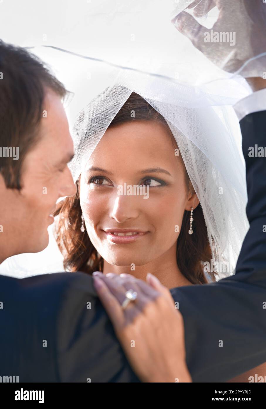 Starting a life together. a couple on their wedding day Stock Photo - Alamy