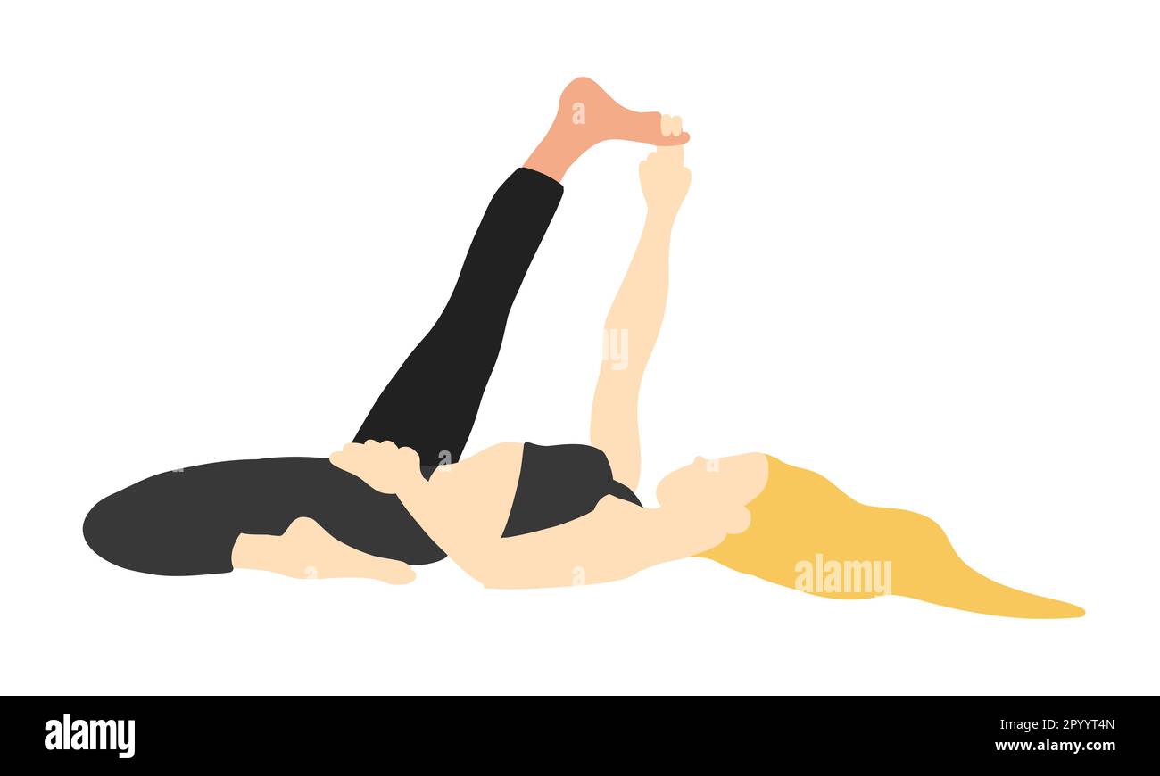 Flexibility yoga poses collection. European female, lady, woman, girl ...