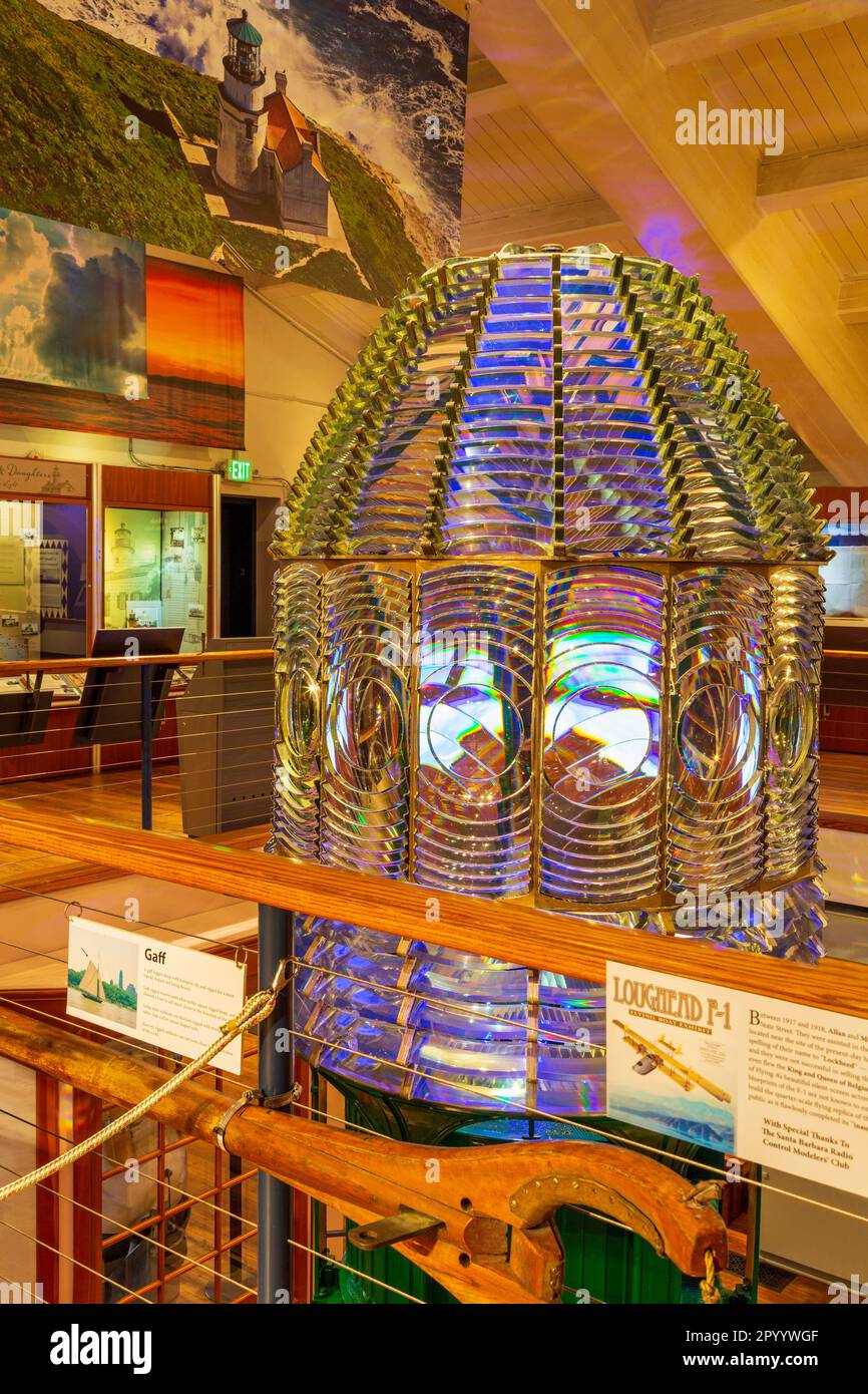 Fresnel lens from Point Conception Lighthouse, Santa Barbara Maritime ...