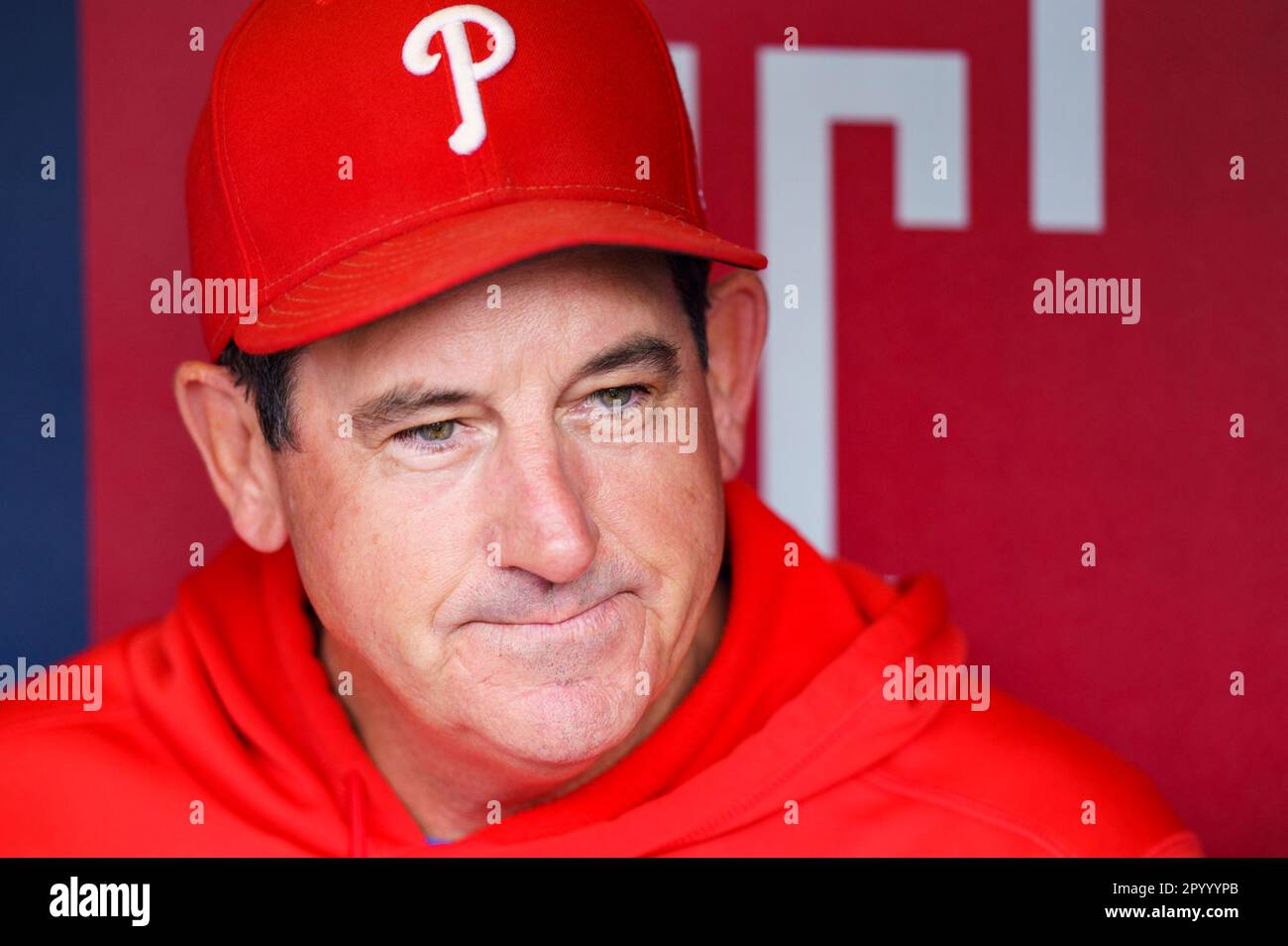 Philadelphia Phillies manager Rob Thomson talks to the media prior to a ...