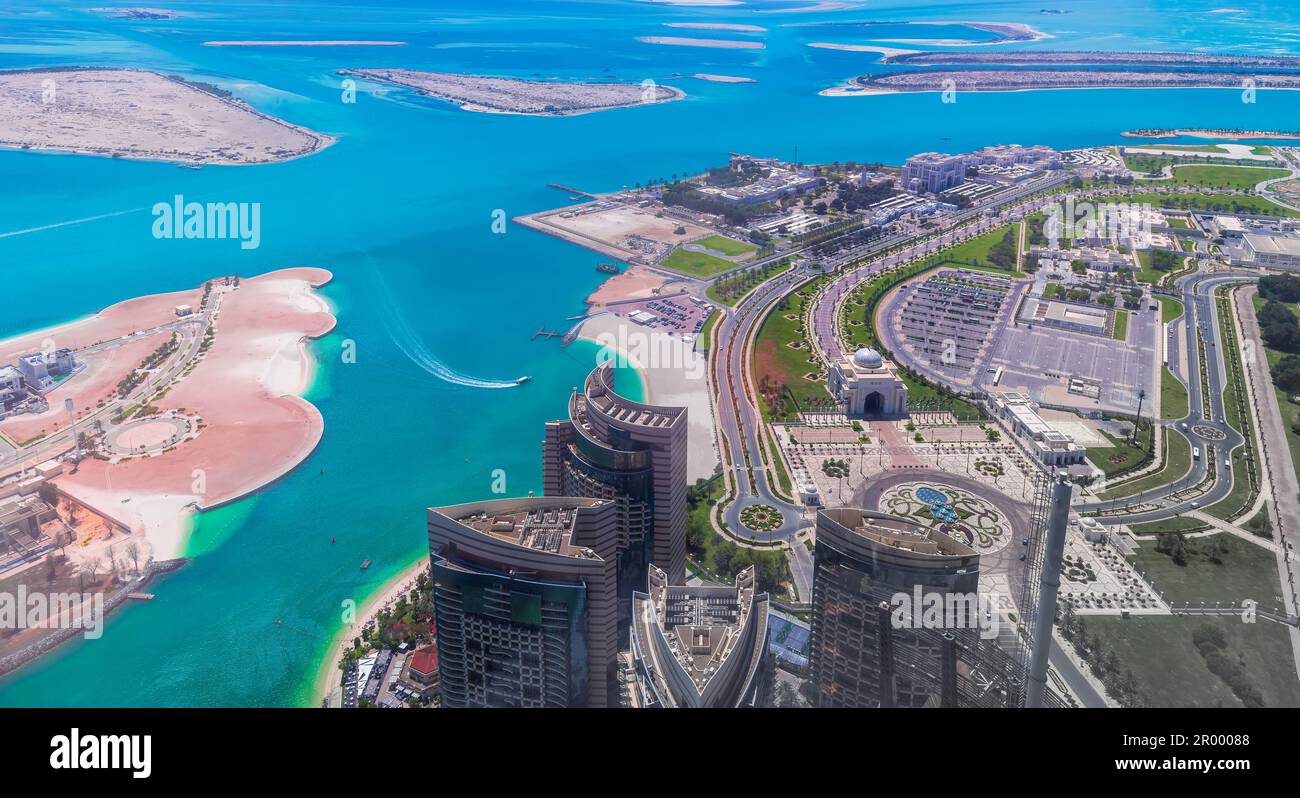 UAE, United Arab Emirates, Abu Dhabi waterfront downtown marina and ...