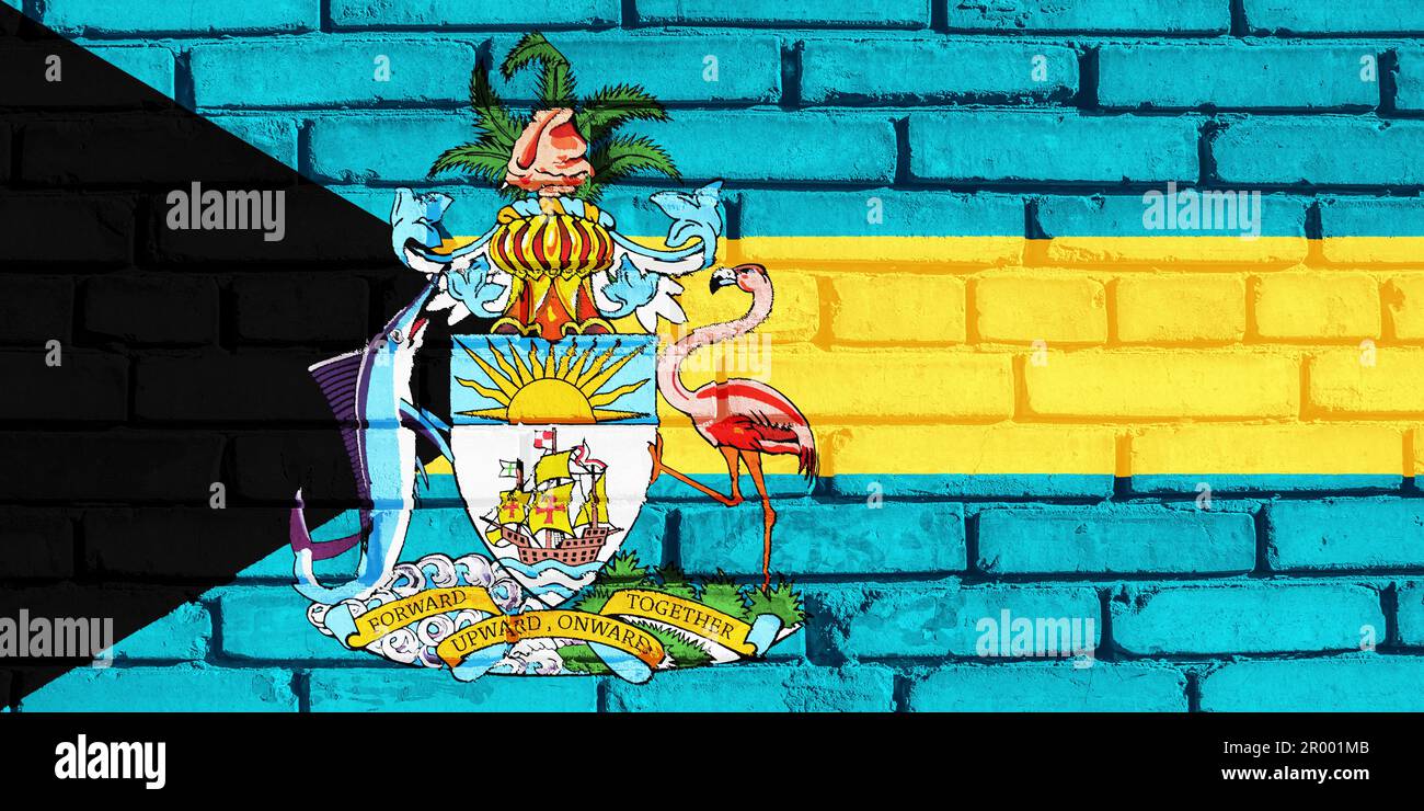 Flag of the Bahamas on a textured background. Concept collage Stock ...