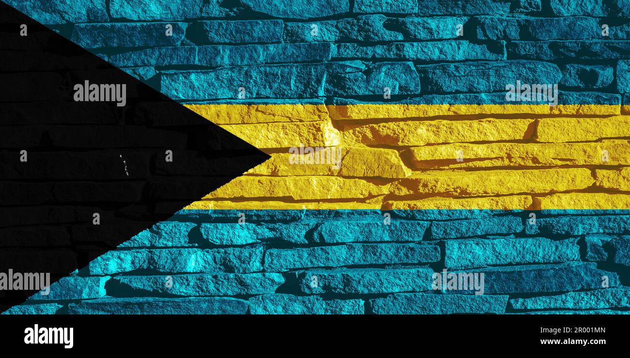 Flag of the Bahamas on a textured background. Concept collage Stock ...