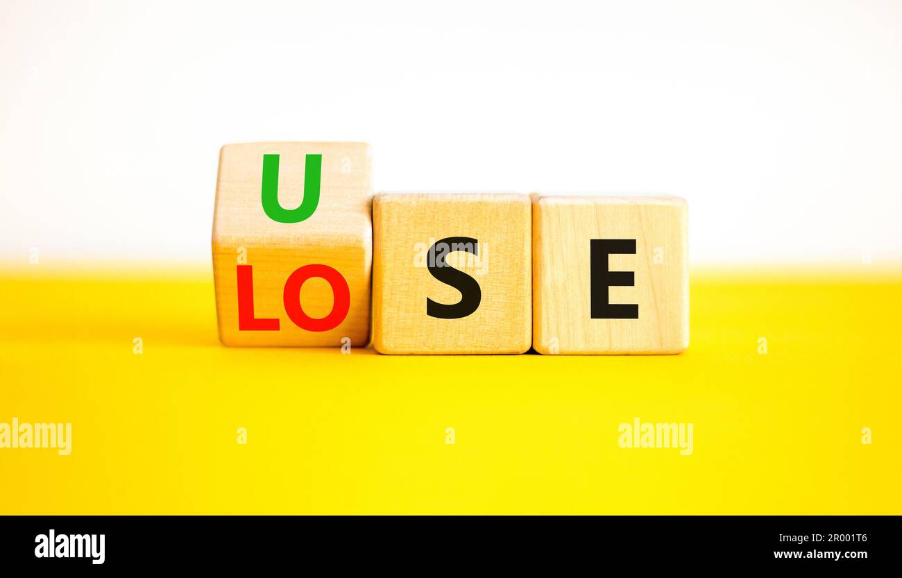 Use or lose symbol. Concept words Use or lose on wooden cubes ...