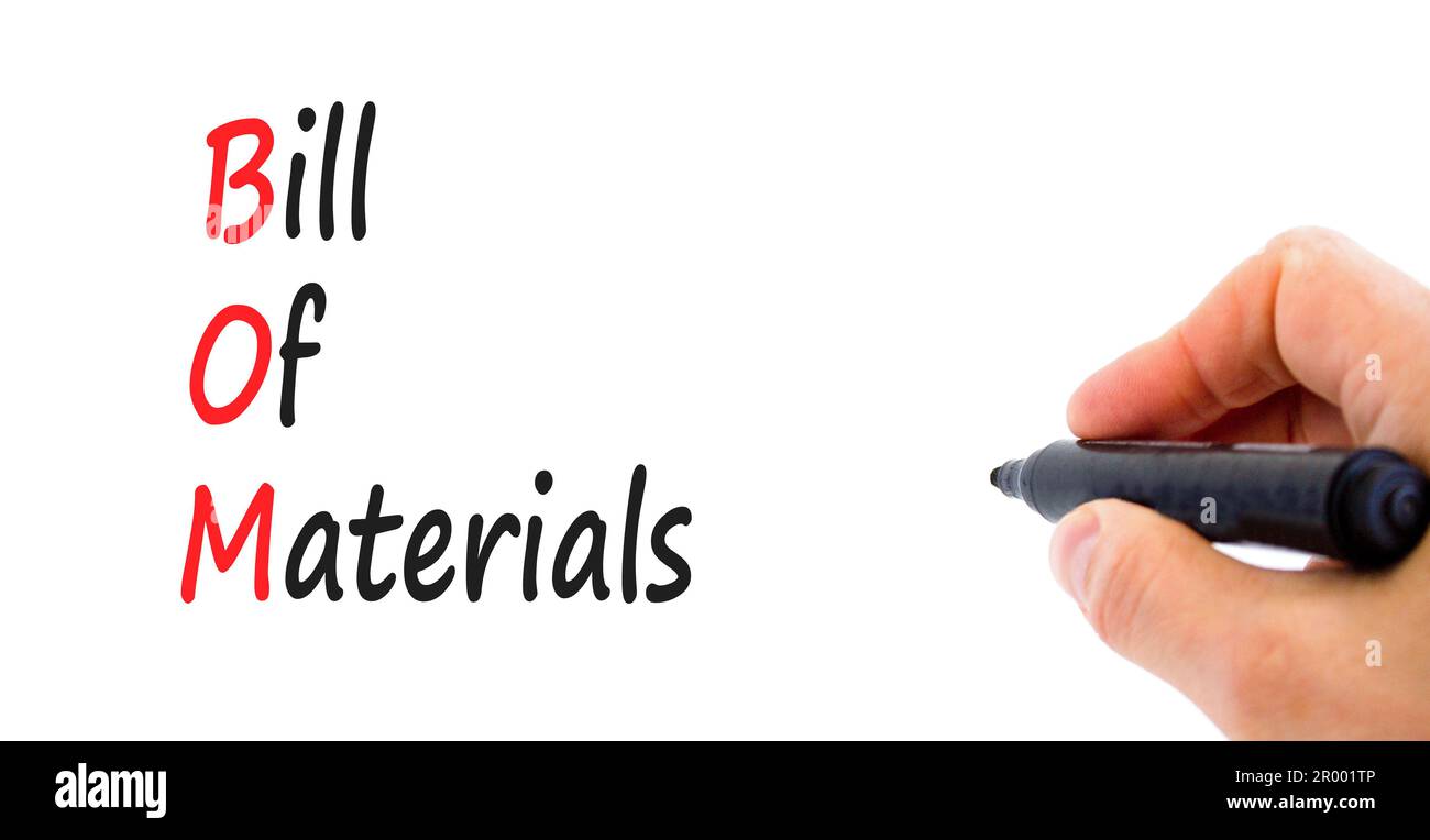 BOM bill of materials symbol. Concept words BOM bill of materials on ...
