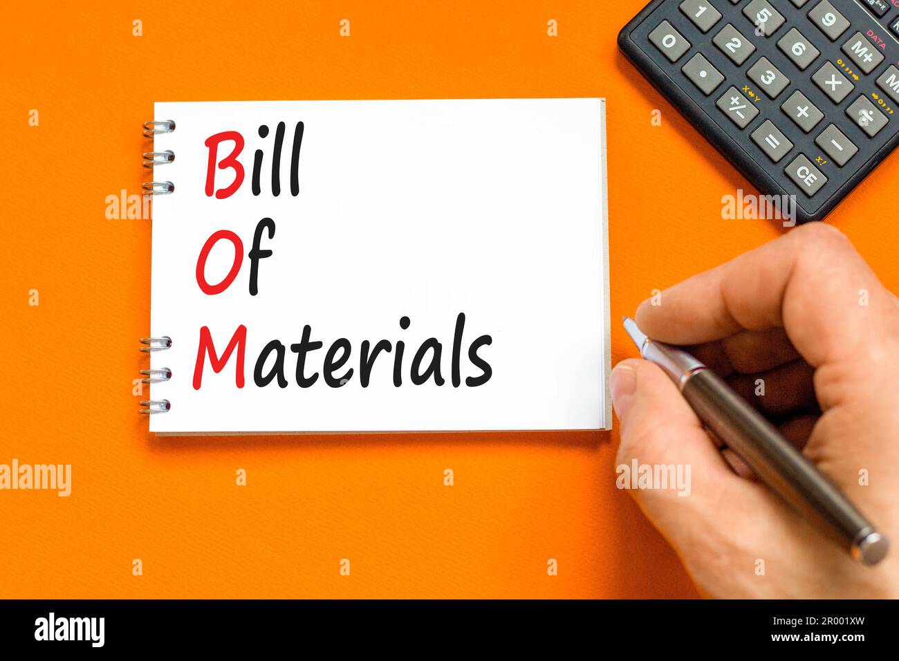 BOM bill of materials symbol. Concept words BOM bill of materials on ...