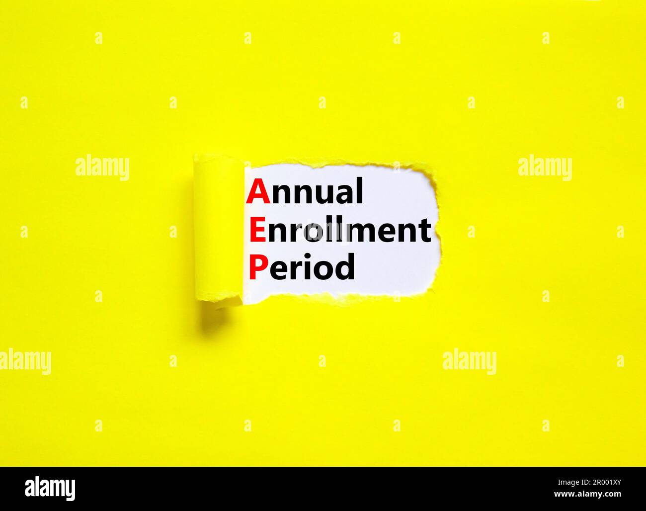 AEP symbol. Concept words AEP Annual enrollment period on beautiful ...