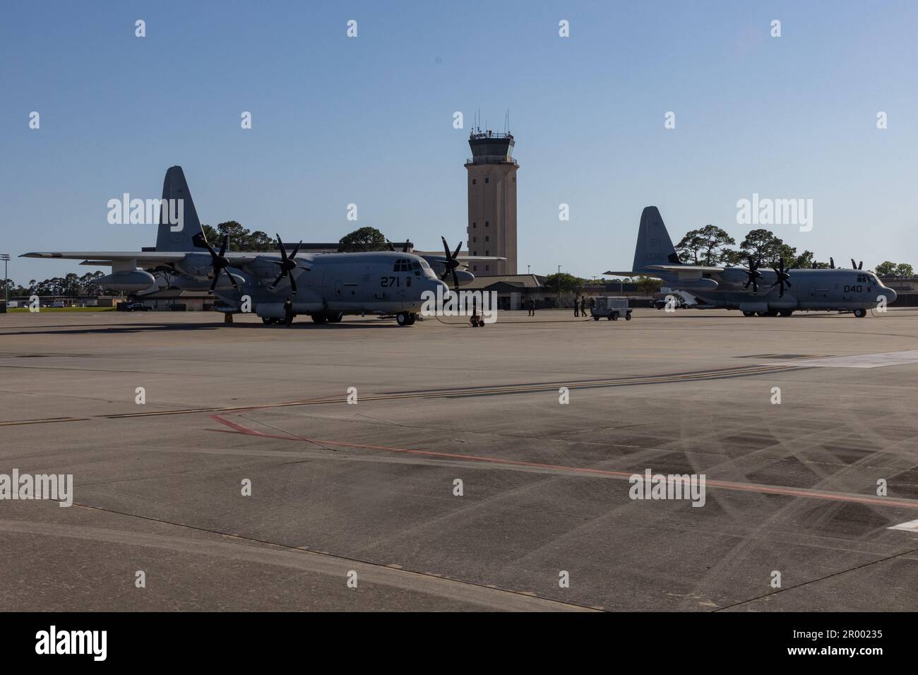 U.S. Marine with Marine Aerial Refueler Transport Squadron (VMGR) 252 ...