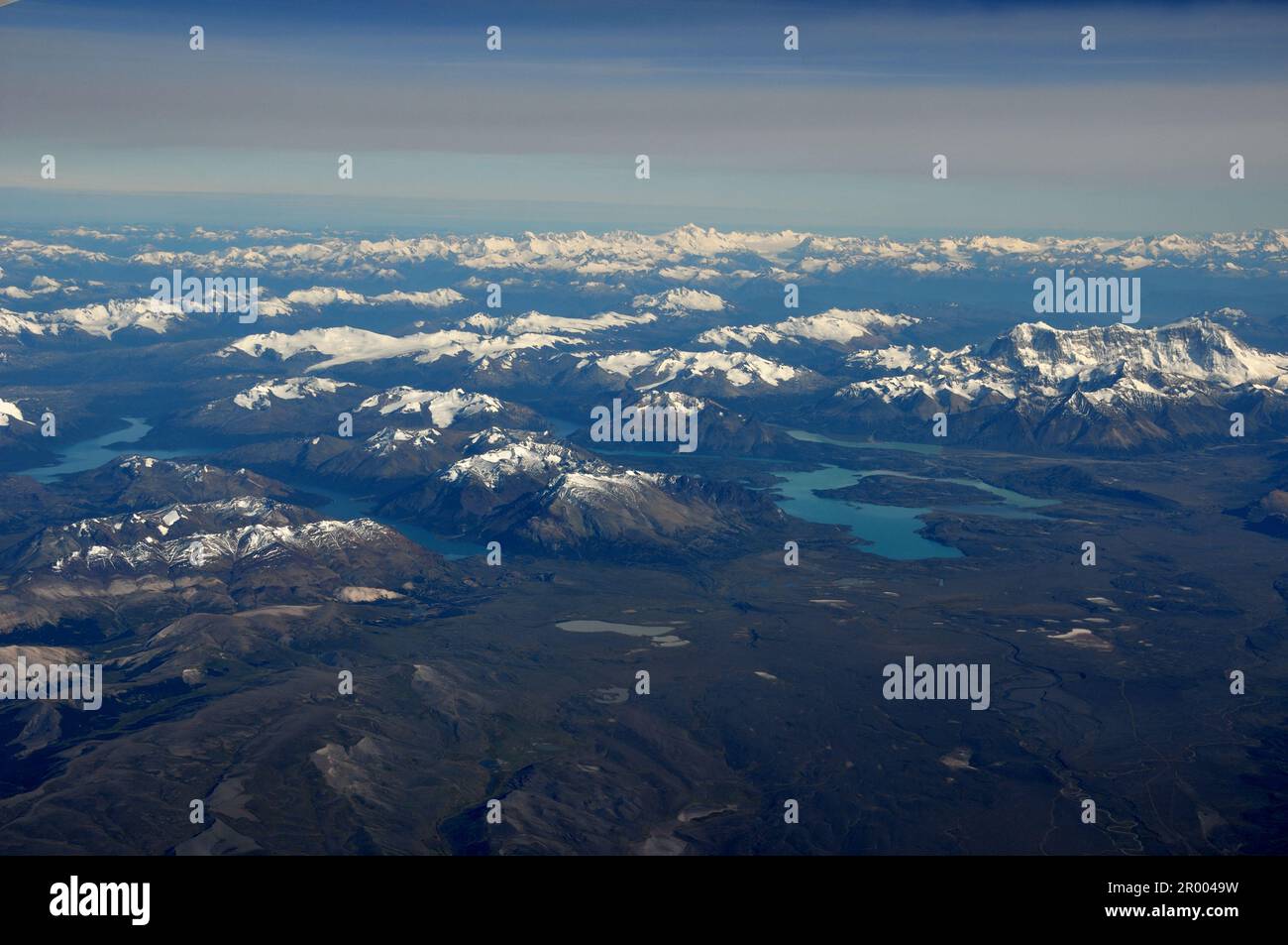aerial view of Cerro San Lorenzo, Perito Moreno national park and the ...