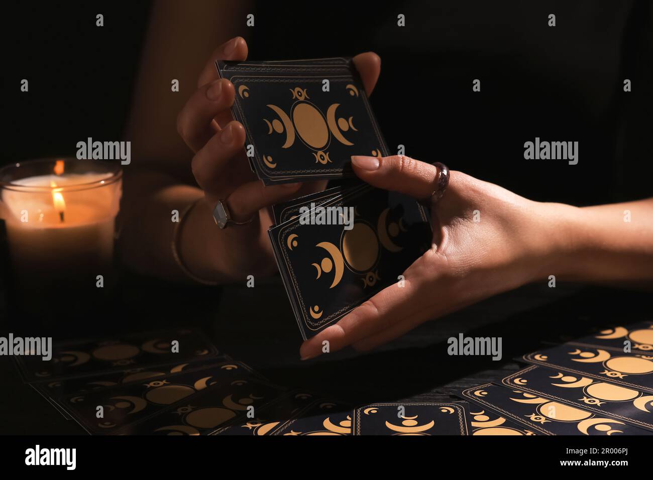 Shuffling deck magical tarot cards hi-res stock photography and images ...