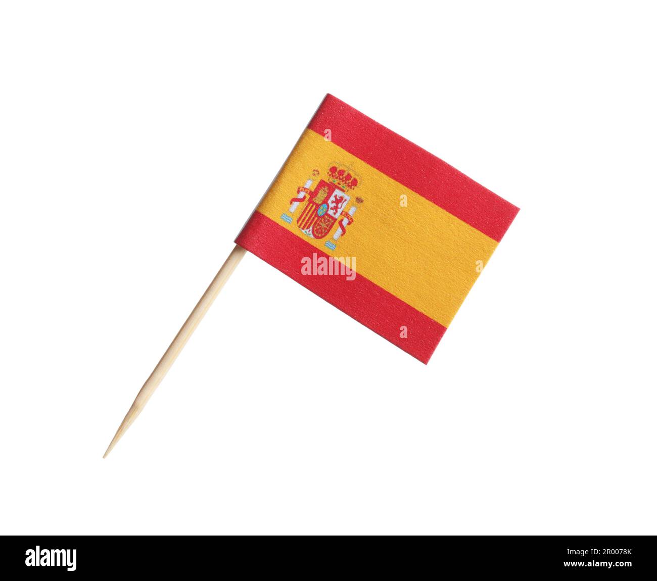 Small paper flag of Spain isolated on white Stock Photo - Alamy