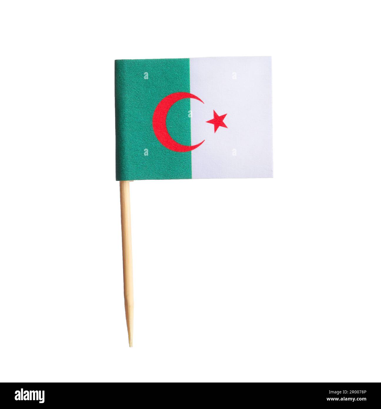 Small paper flag of Algeria isolated on white Stock Photo - Alamy