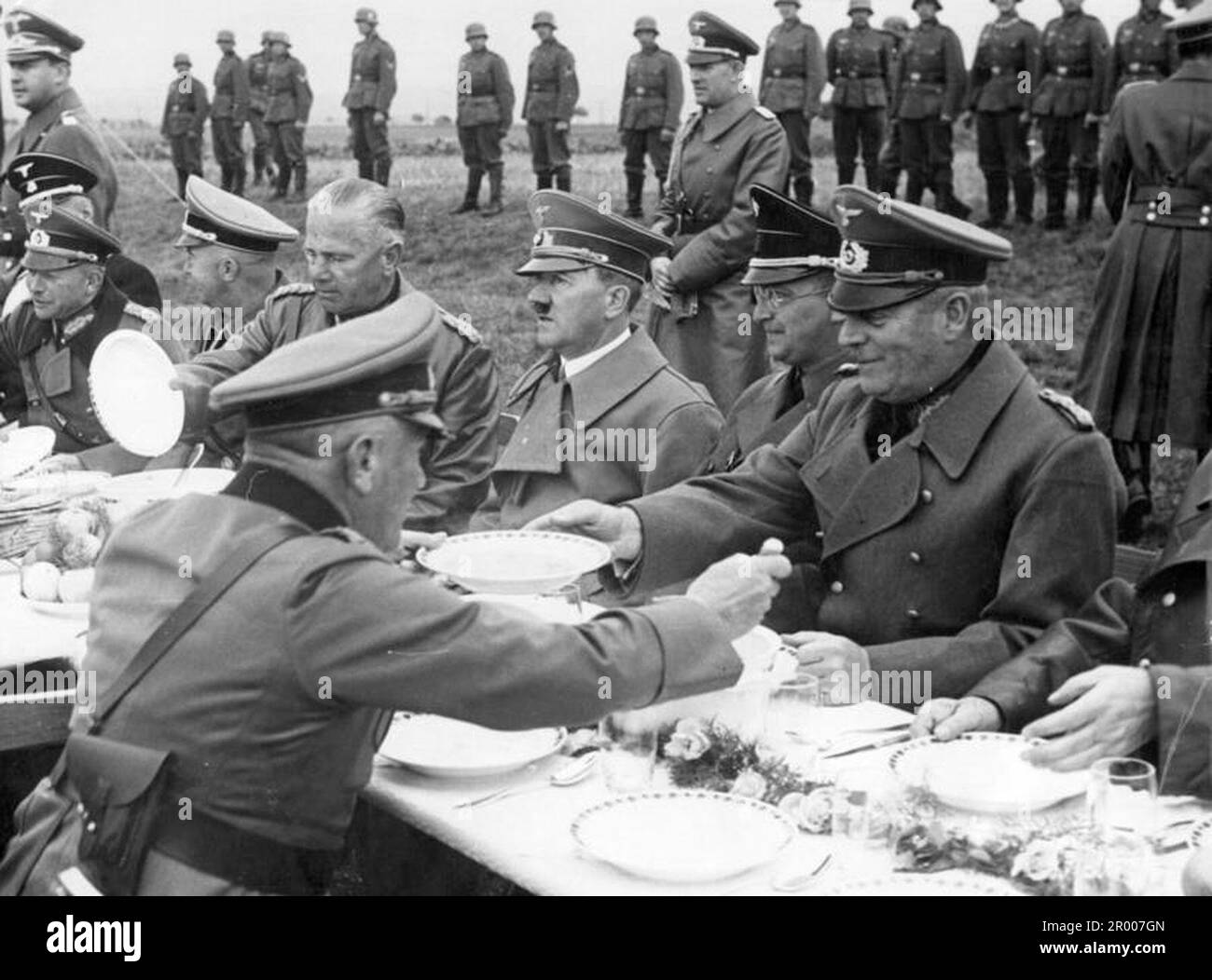 Adolf Hitler taking a snack break on the road between Franzensbad and ...