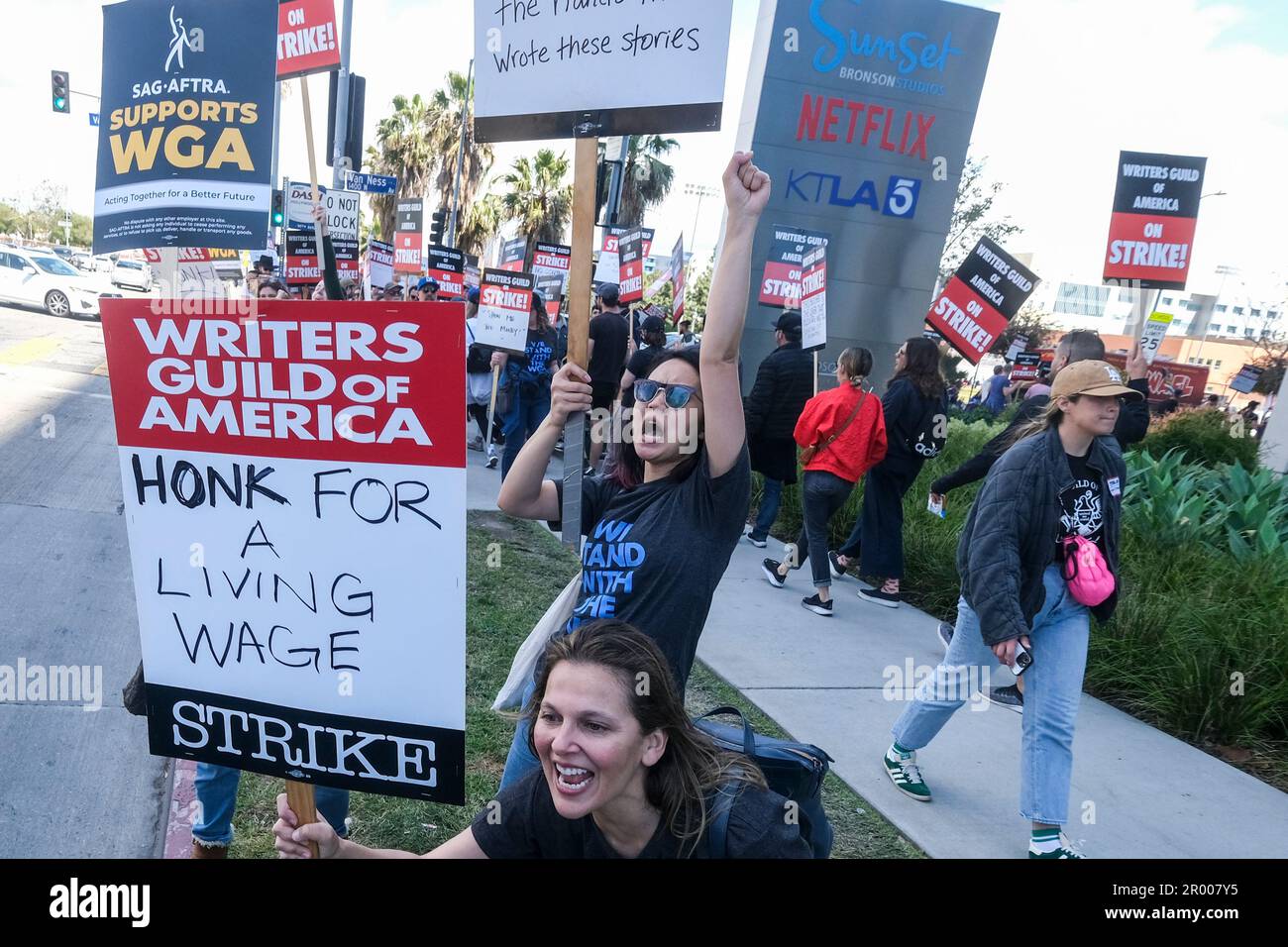 Los Angeles, California, USA. 5th May, 2023. Members of the The Writers ...
