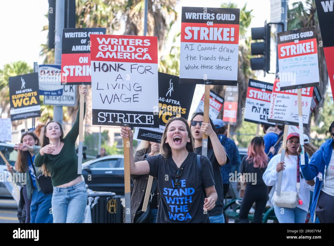 Los Angeles, California, USA. 5th May, 2023. Members of the The Writers ...