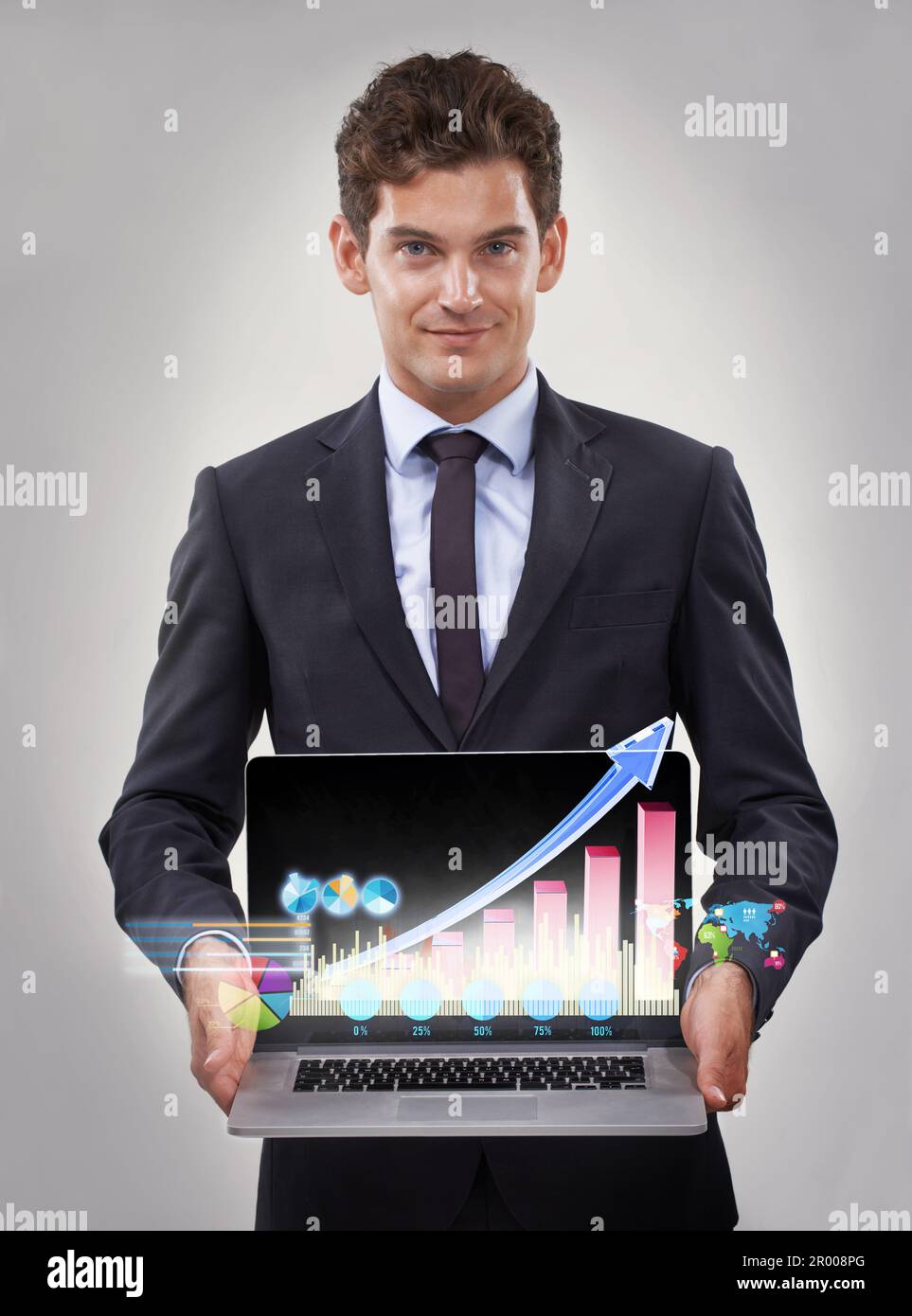 Giving you copyspace online. Studio portrait of a handsome businessman ...