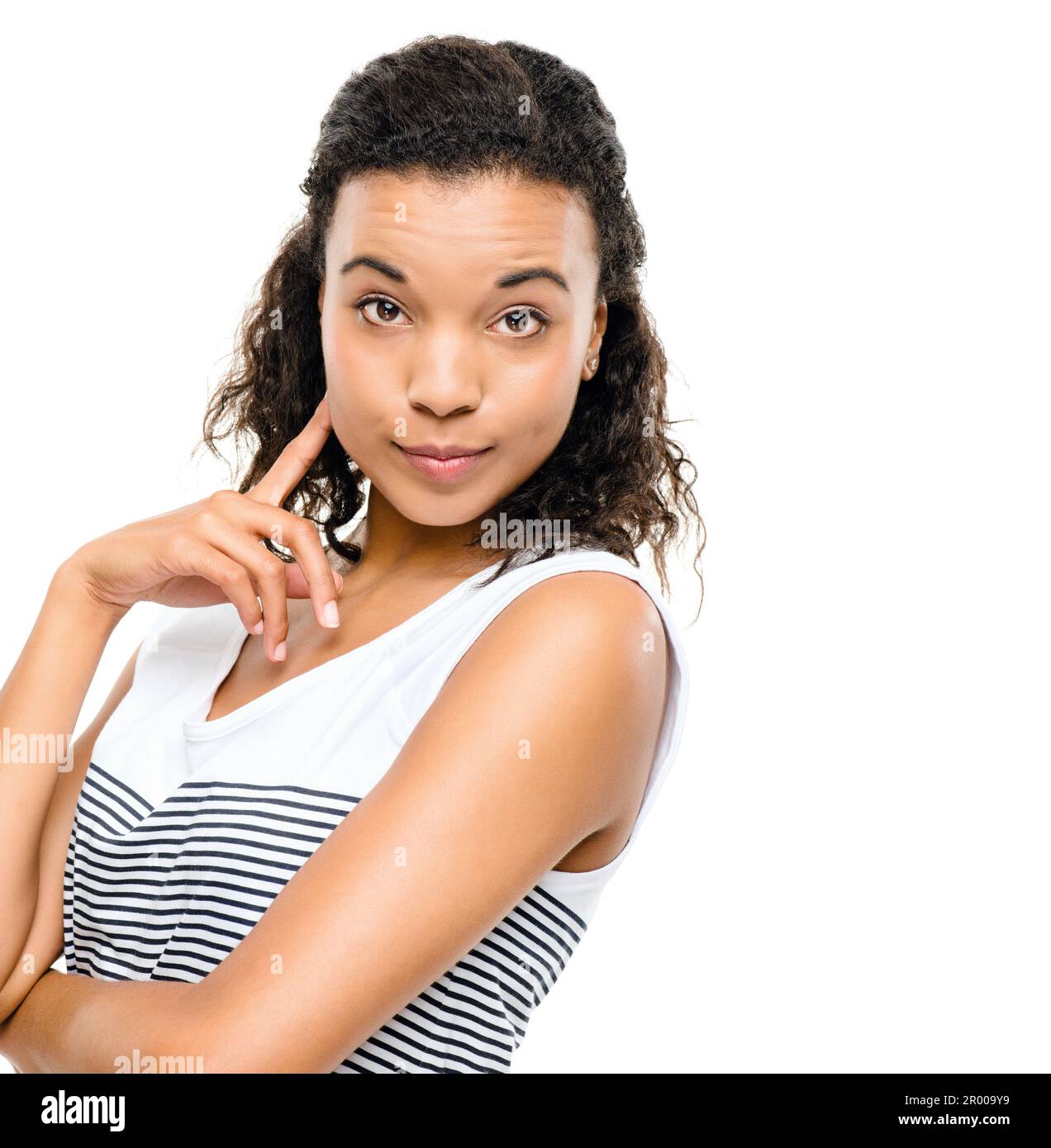 She may be sweet but shes sassy. a happy young woman posing against a ...