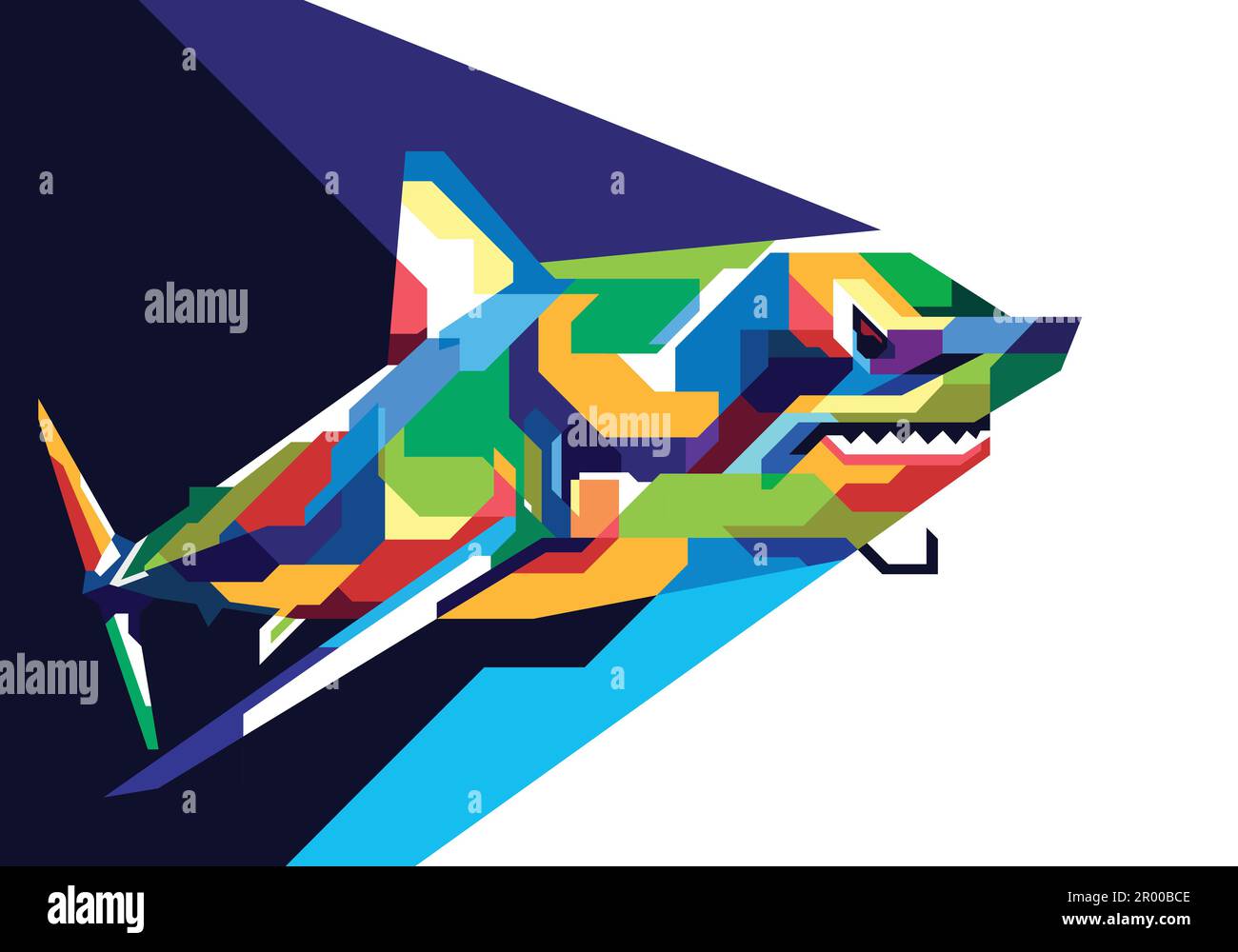 colorful shark in pop art style Stock Vector Image & Art - Alamy