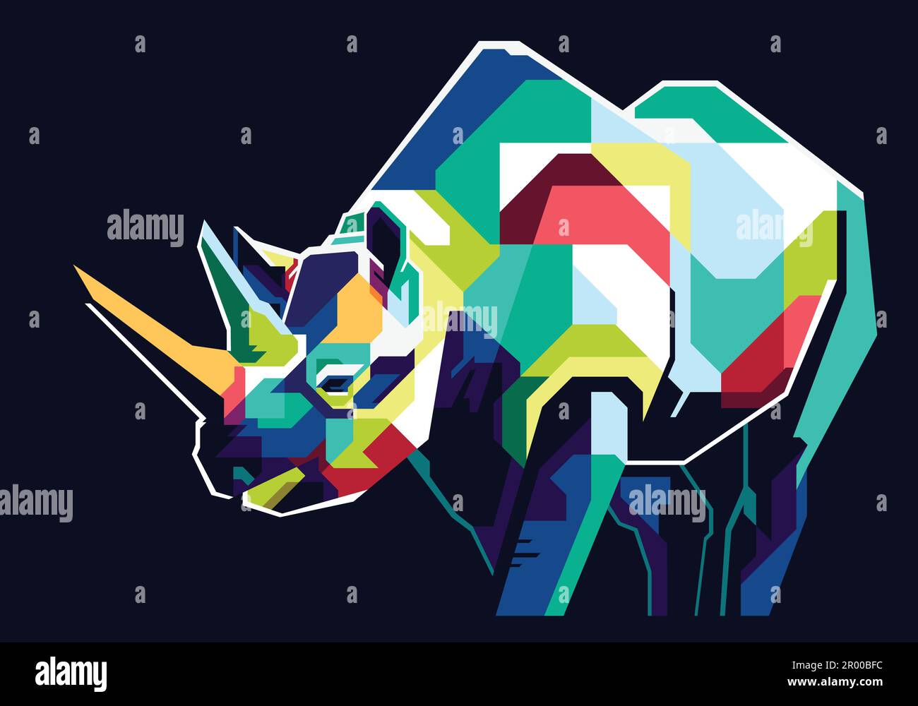 colorful rhino in pop art style Stock Vector Image & Art - Alamy