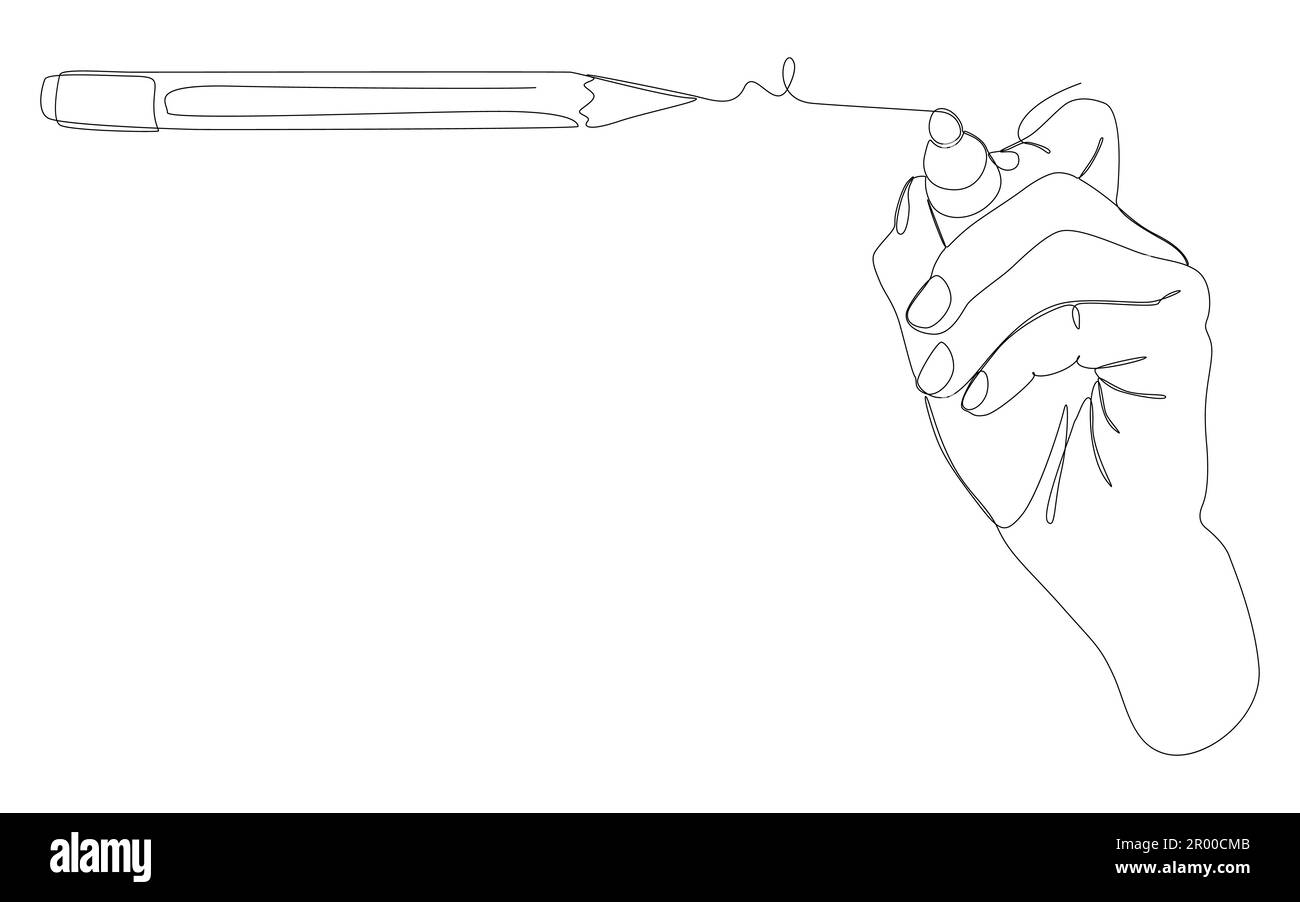 One Continuous Line Of Stationery Drawn With Felt Tip Pen Thin Line
