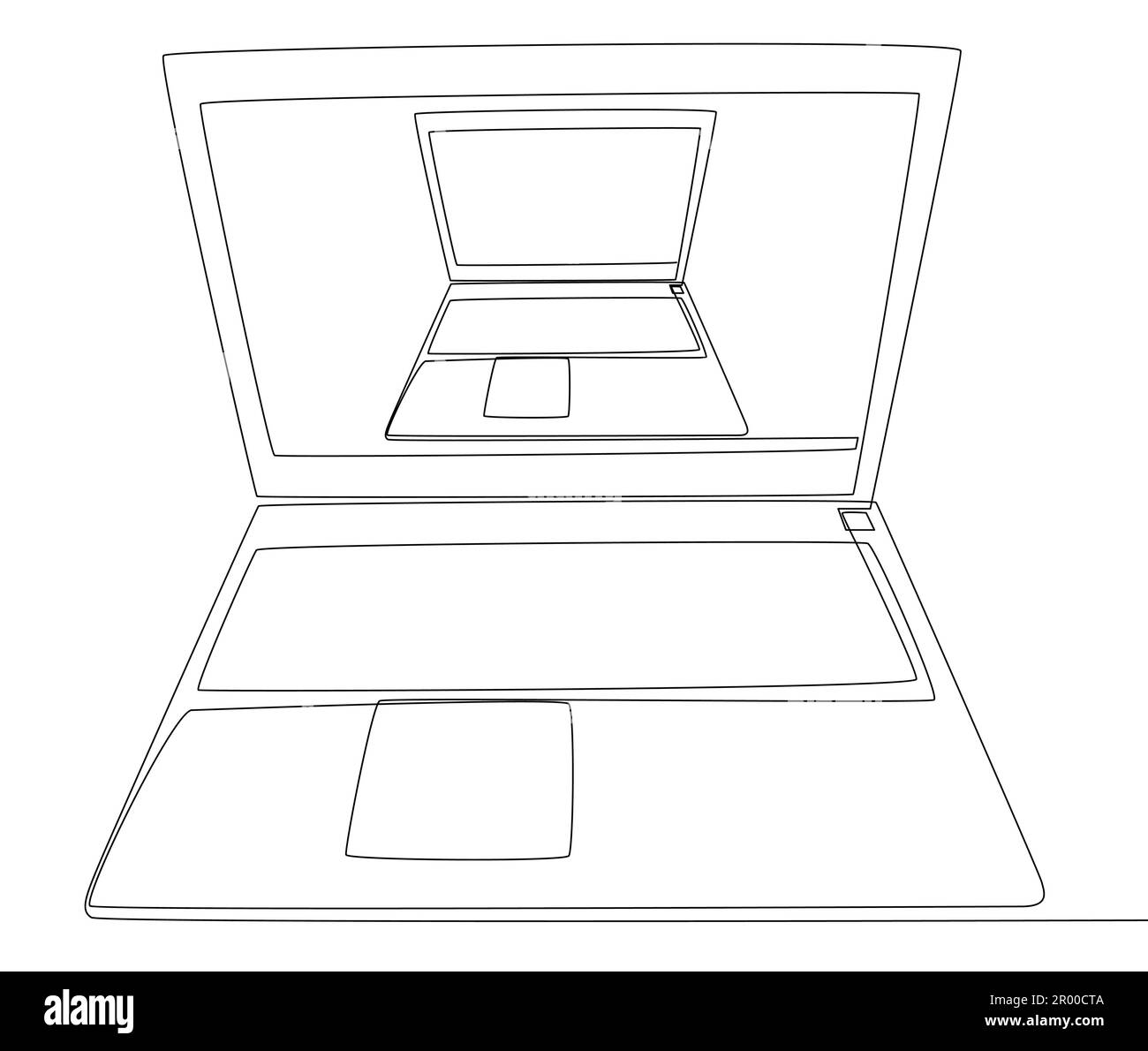 One continuous line of Laptops. Thin Line Illustration vector portable ...