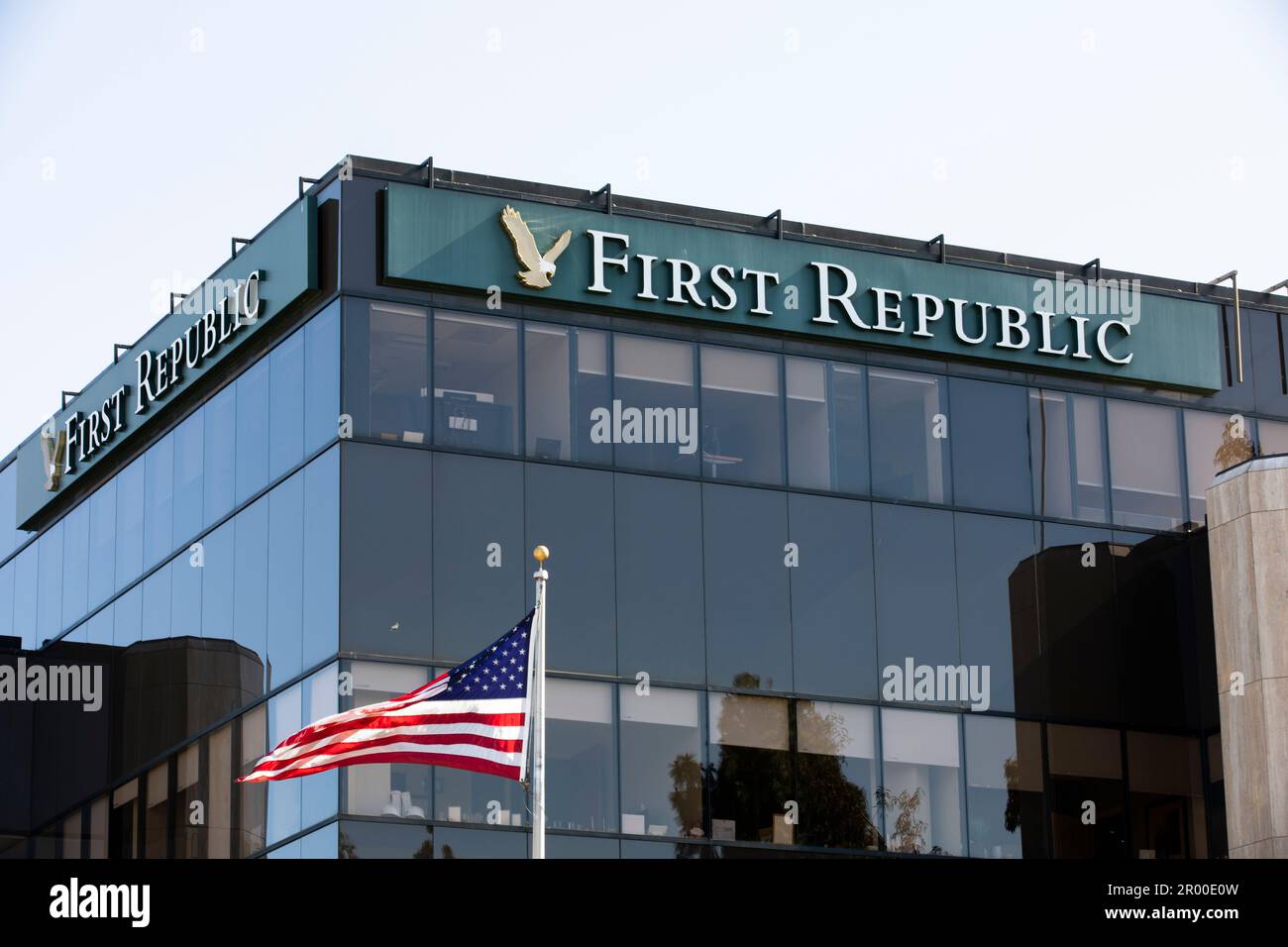 Newport Beach, California, USA - May 5, 2023: Afternoon sunlight shines ...