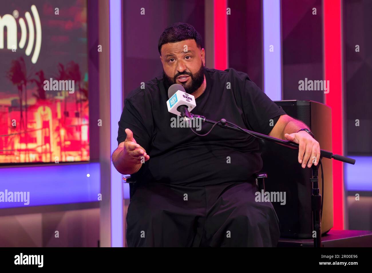 DJ Khaled appears on stage at the new Sirius XM Miami Studios on Friday ...