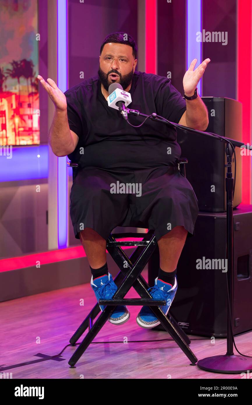 DJ Khaled appears on stage at the new Sirius XM Miami Studios on Friday ...