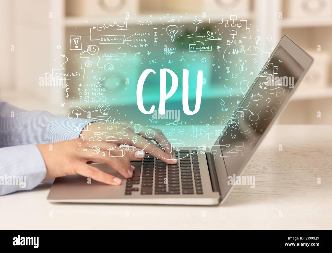 hand working on new modern computer Stock Photo - Alamy