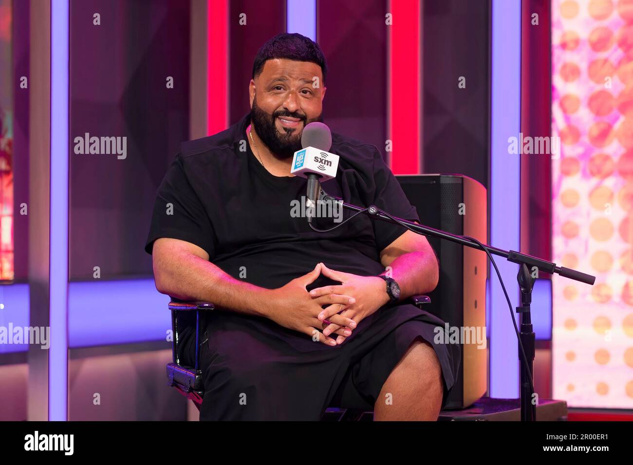 DJ Khaled appears on stage at the new Sirius XM Miami Studios on Friday ...