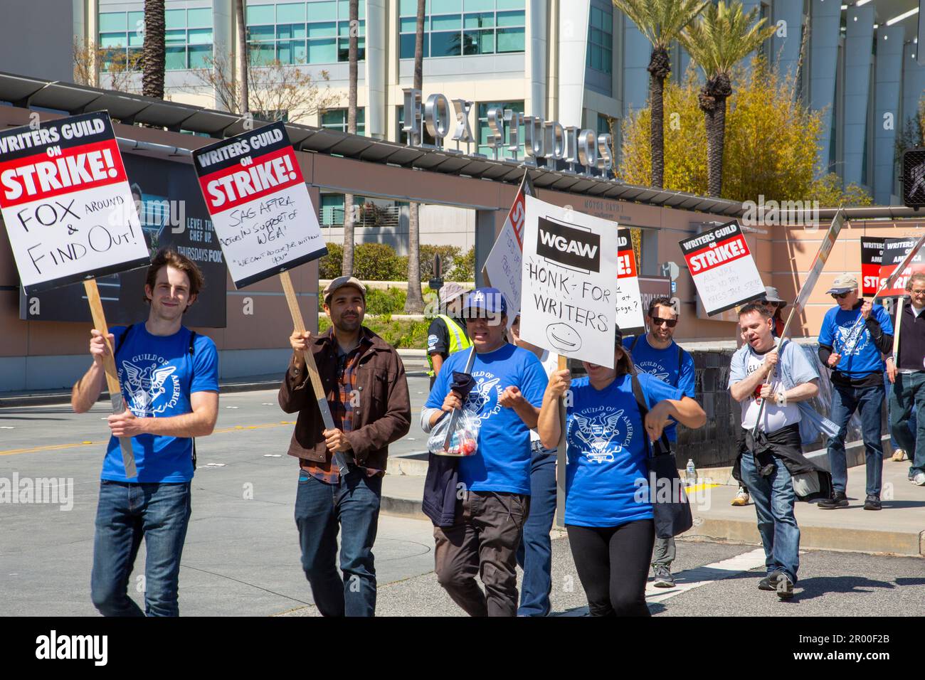 Writers Strike Picketing at Fox Studios Stock Photo - Alamy