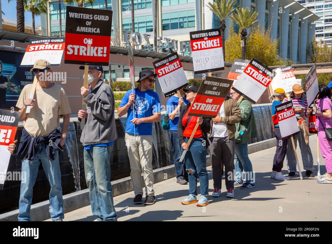 Writers Strike Picketing at Fox Studios Stock Photo - Alamy
