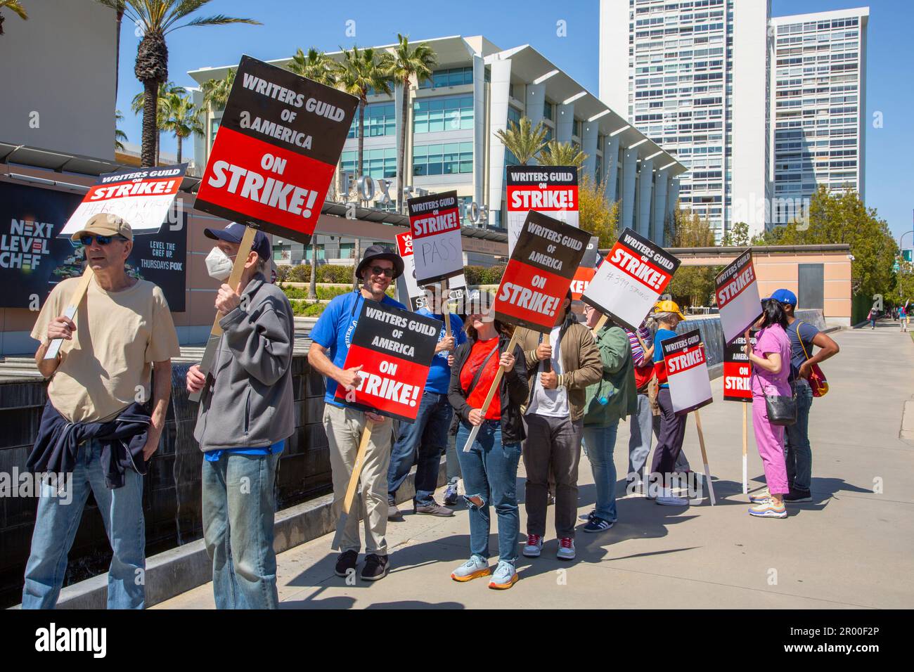 Writers Strike Picketing at Fox Studios Stock Photo - Alamy