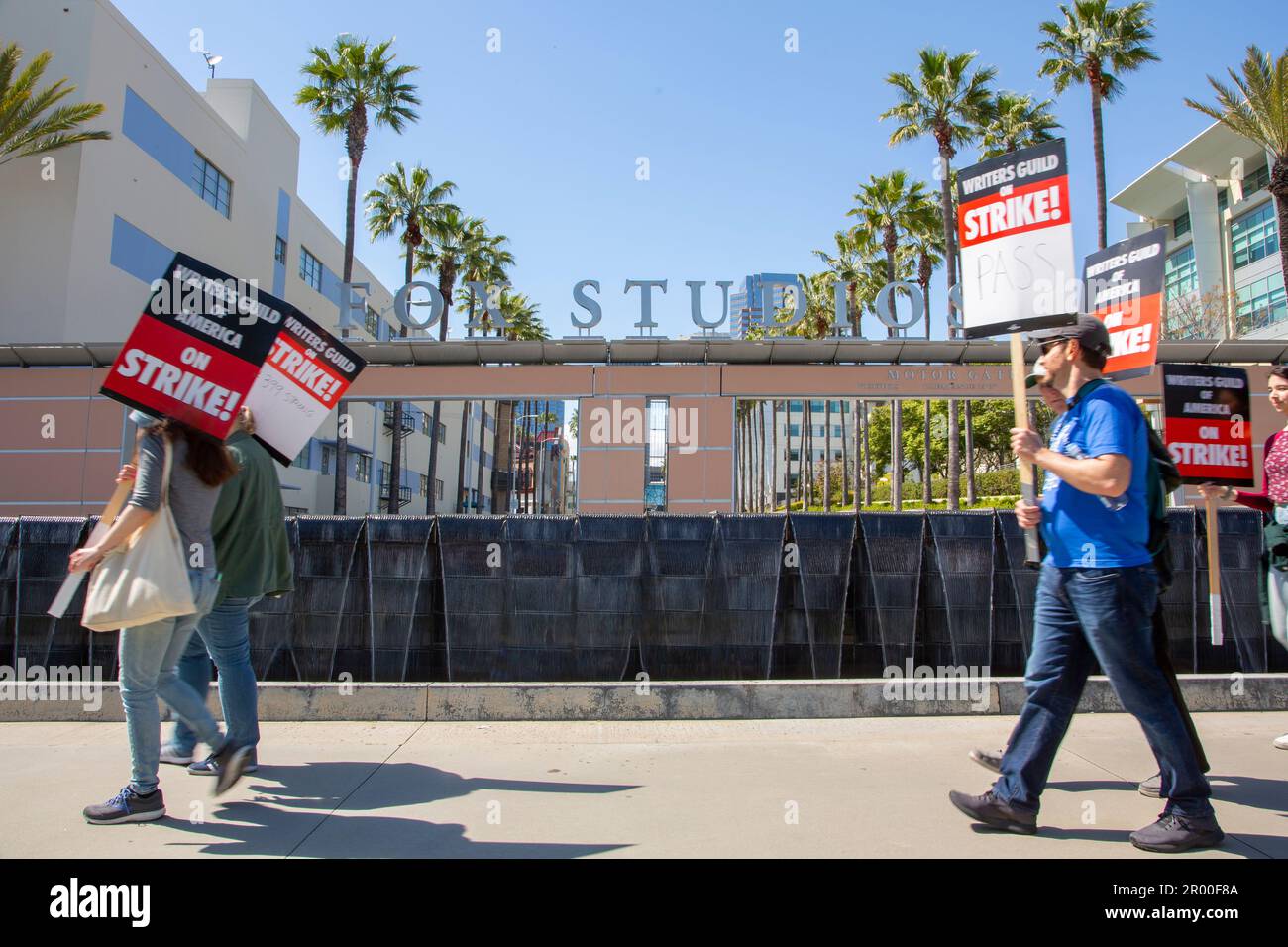 Writers Strike Picketing at Fox Studios Stock Photo - Alamy