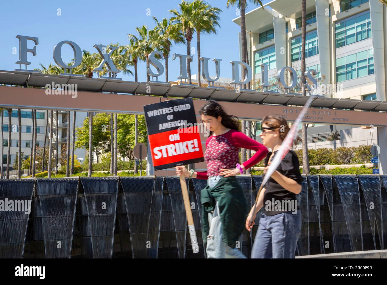 Writers Strike Picketing at Fox Studios Stock Photo - Alamy