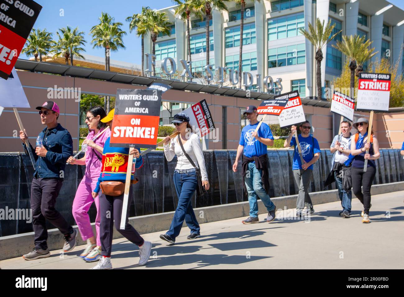 Writers Strike Picketing at Fox Studios Stock Photo - Alamy