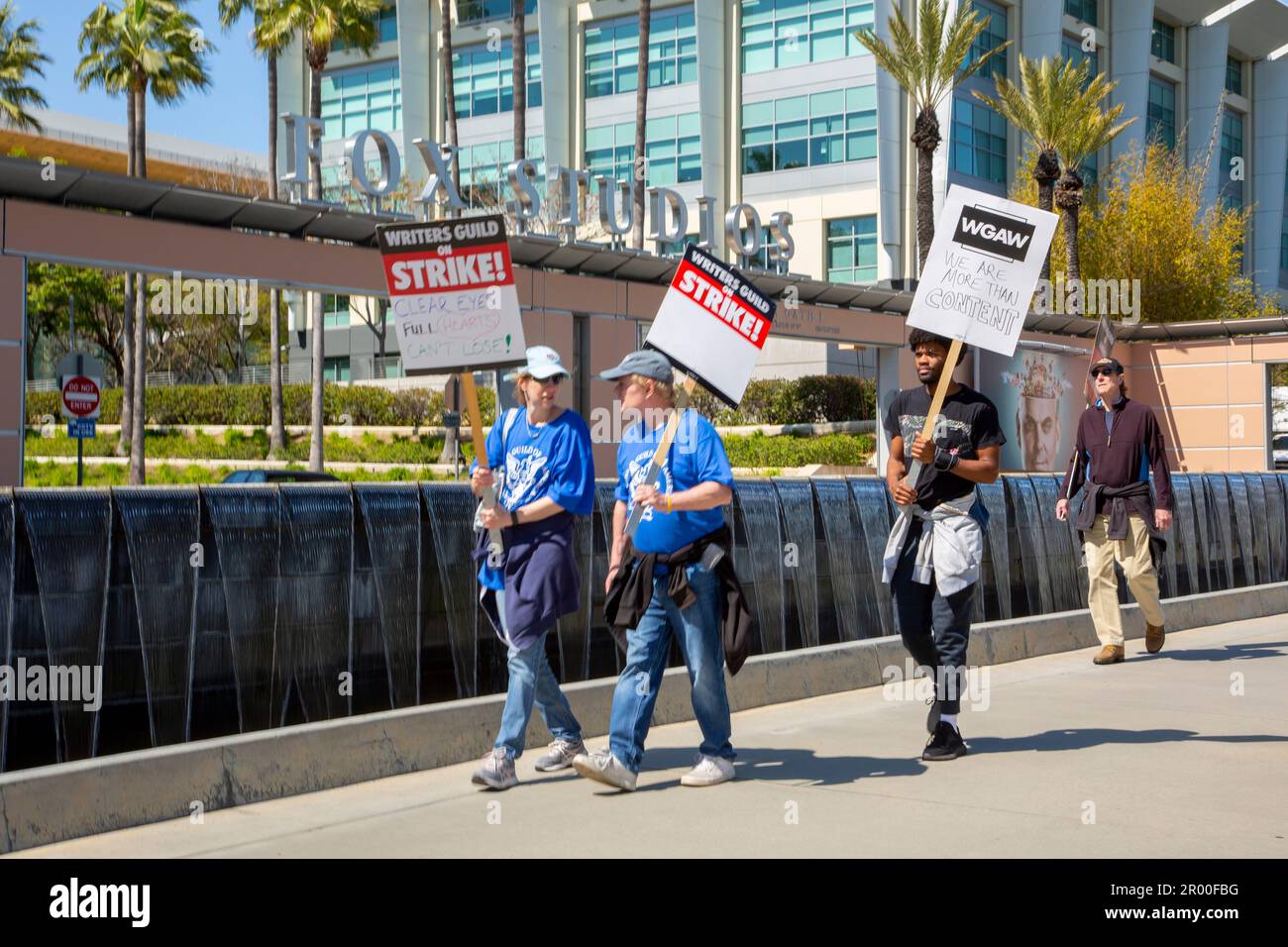 Writers Strike Picketing at Fox Studios Stock Photo - Alamy