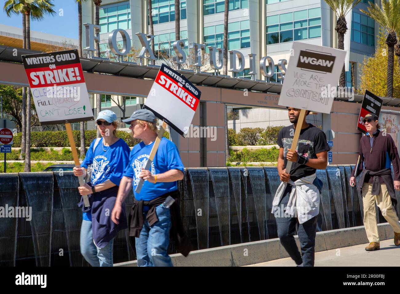 Writers Strike Picketing at Fox Studios Stock Photo - Alamy