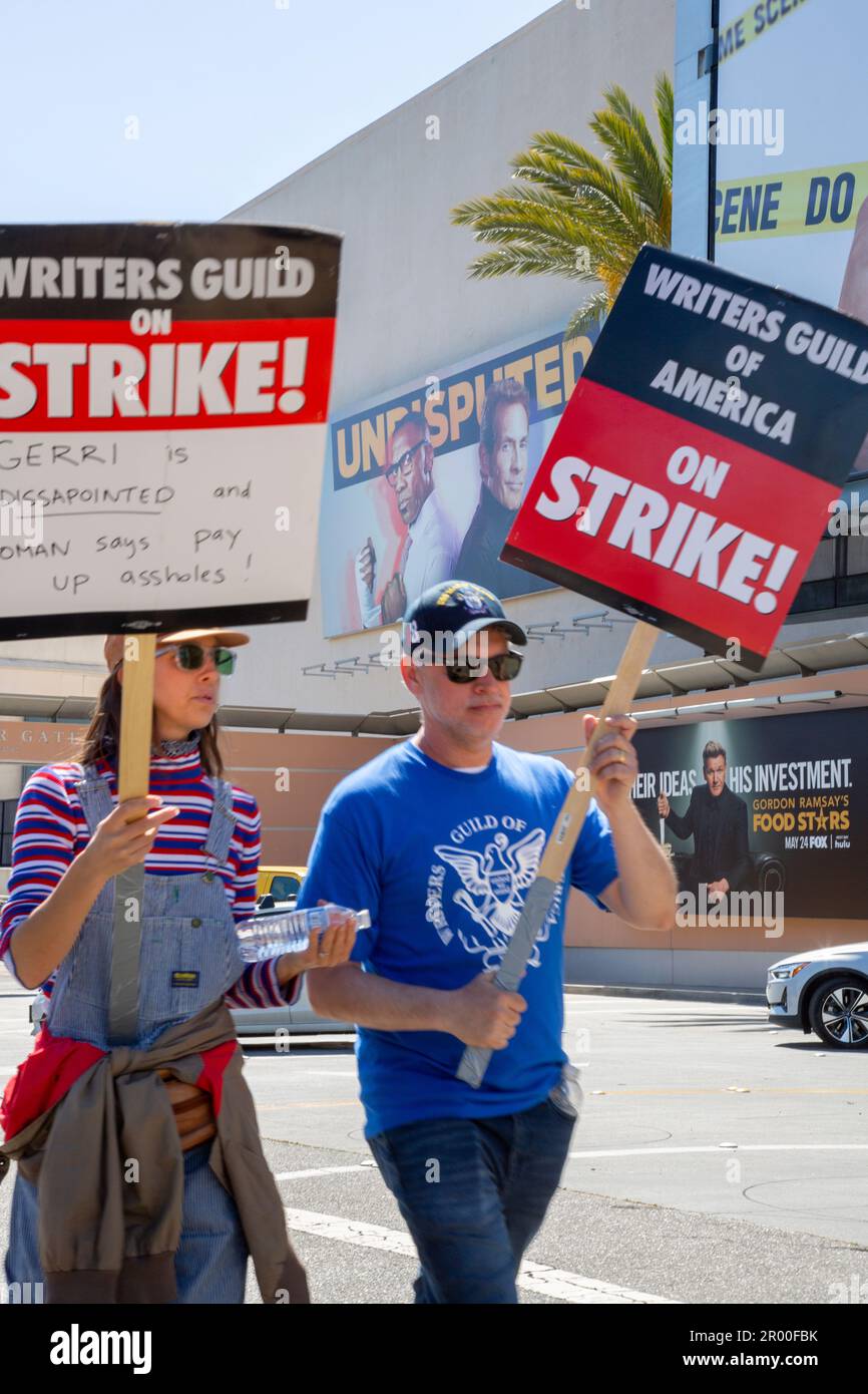 Writers Strike Picketing at Fox Studios Stock Photo - Alamy