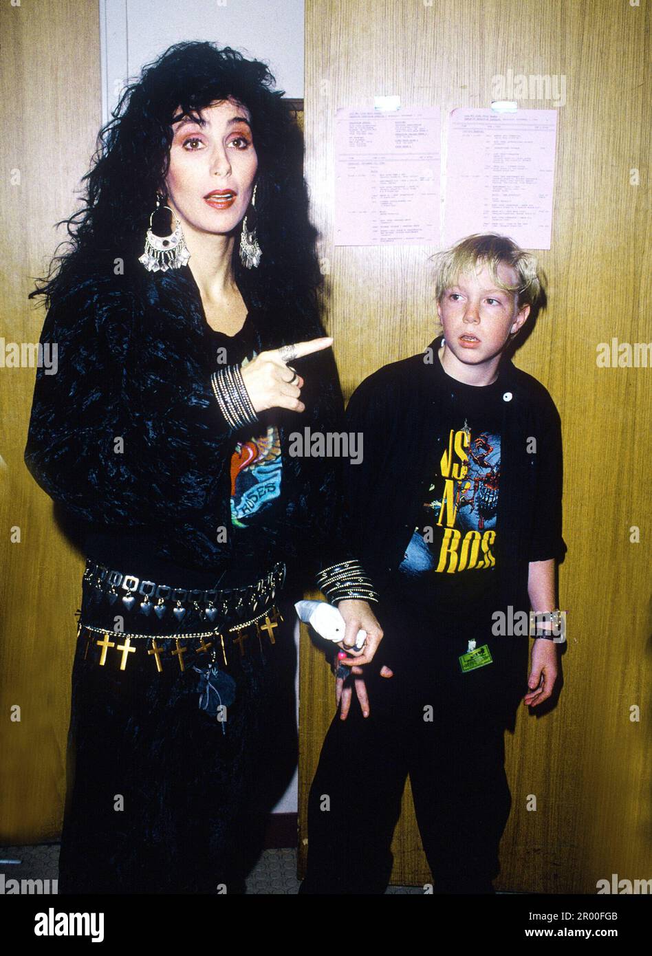 Cher & her son Elijah backstage at Solid Gold, 1984 Credit: Ron Wolfson ...