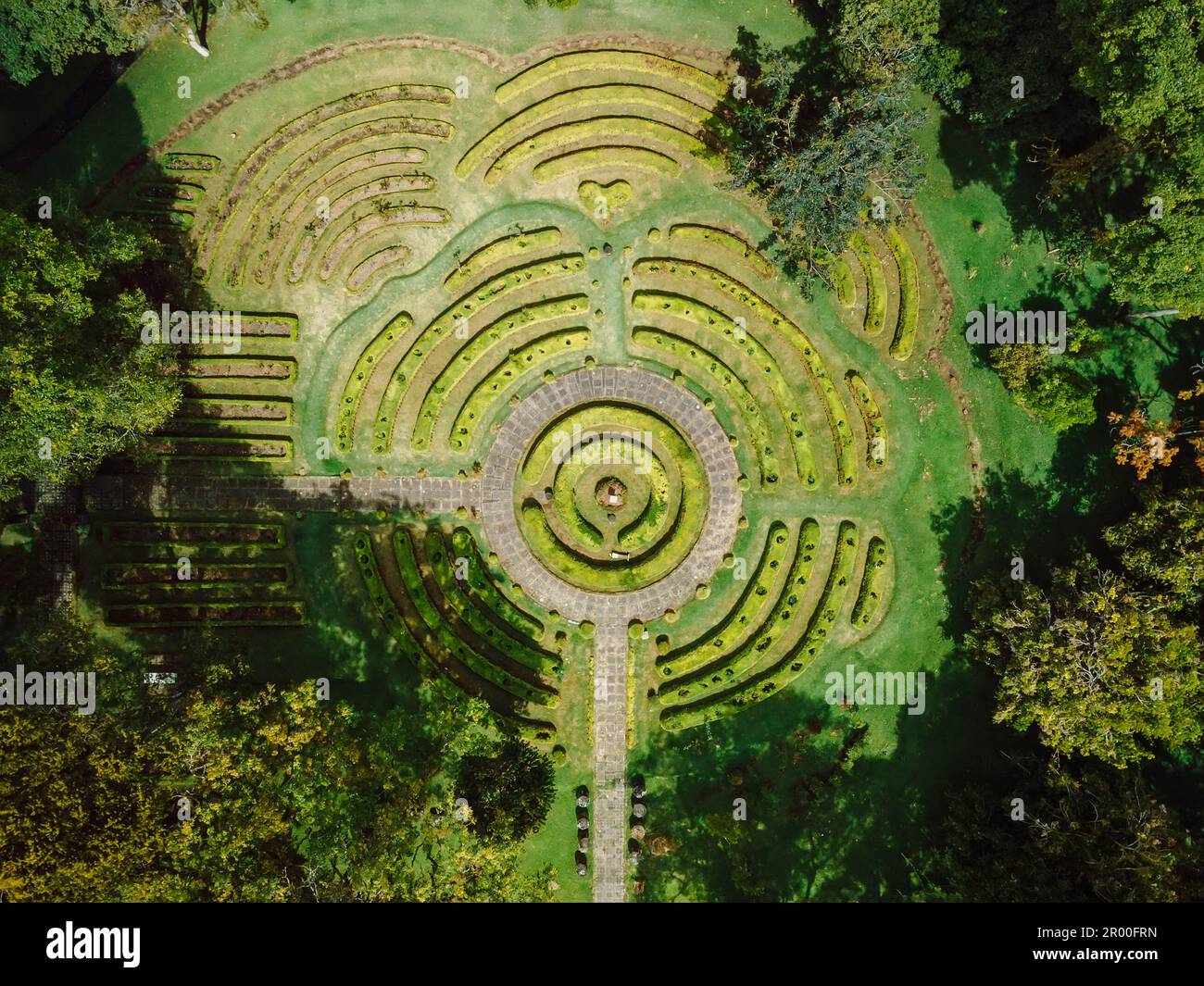 Tropical botanic garden. Bali botanical garden, Indonesia. Aerial view ...