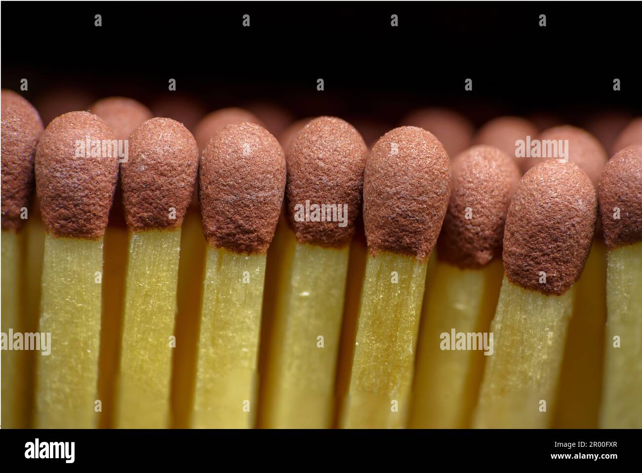 Group of matchsticks, close up macro with black background Stock Photo ...